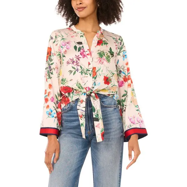 Vince Camuto Tie-front Flare-sleeve Shirt