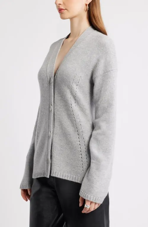 Nordstrom Wool And Cashmere Cardigan - Grey Silk Heather