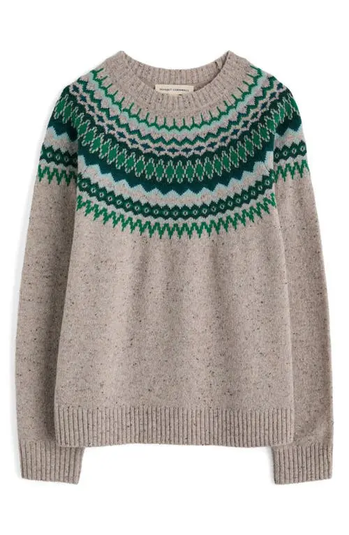 SEASALT CORNWALL Gurnard's Head Fair Isle Lambswool Blend Crewneck Sweater