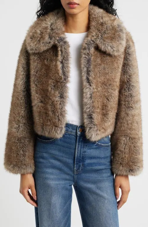 Mango Bola Faux Fur Jacket - Beige