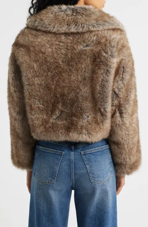 Mango Bola Faux Fur Jacket - Beige