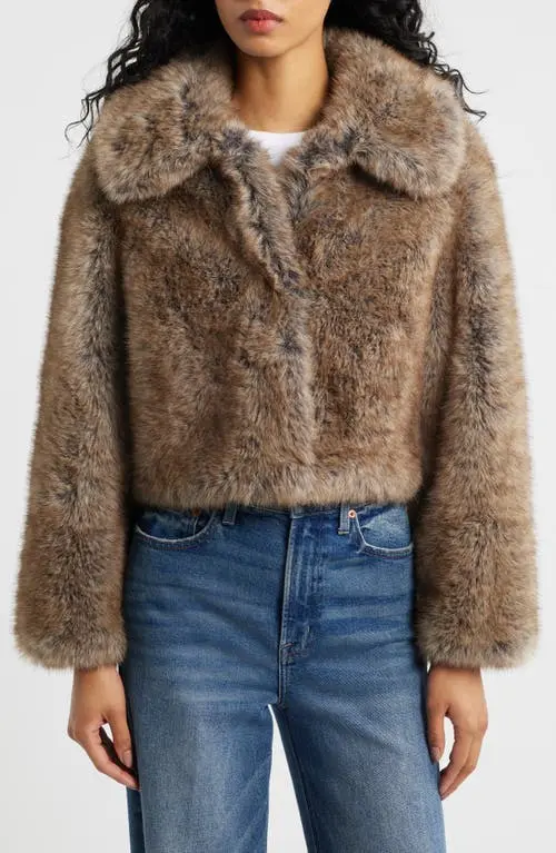 Mango Bola Faux Fur Jacket - Beige