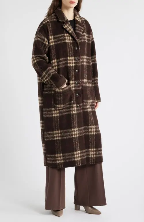 Dra Ginny Check Wool-blend Longline Coat