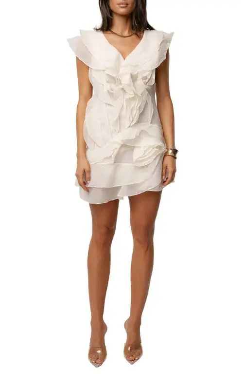 JLUXLABEL Dove Ruffle Chiffon Dress