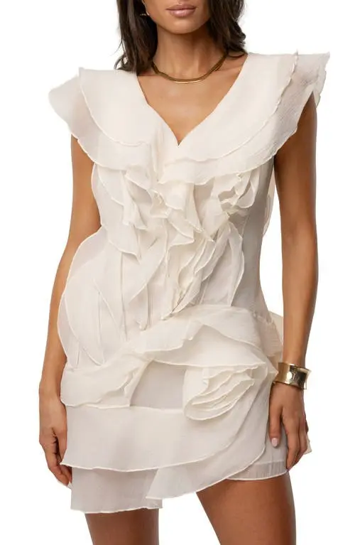 JLUXLABEL Dove Ruffle Chiffon Dress