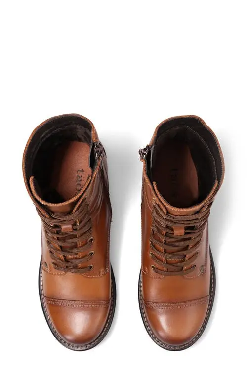 TAOS Crave Leather Combat Boots - Tan