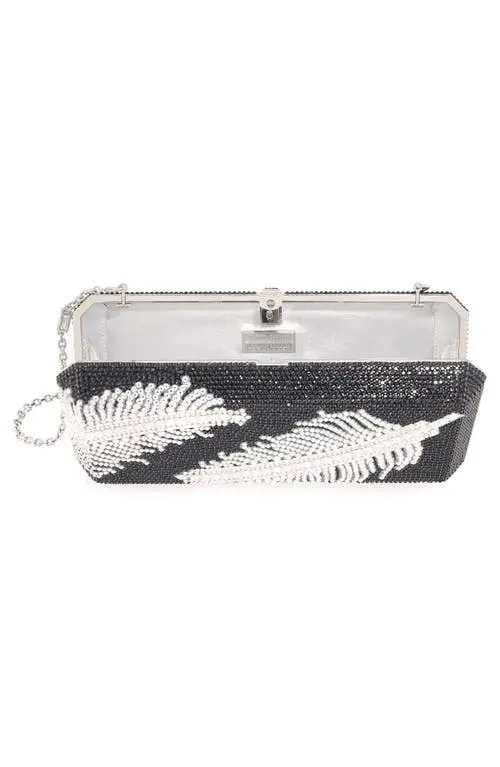 Judith Leiber Slim Feather Crystal Slide Clutch