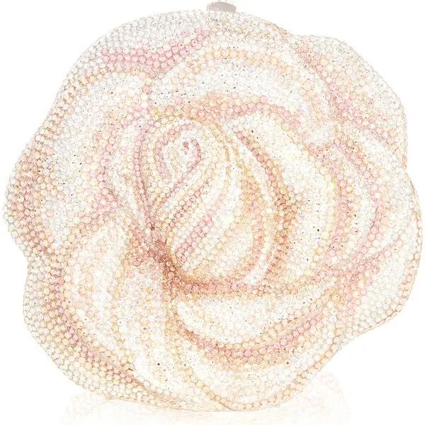Judith Leiber Rose Crystal Embellished Clutch - Silver Blush Multi