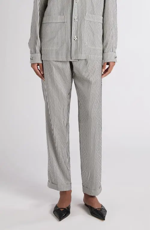 TOM FORD Stripe Silk Pajama Pants - Black/white