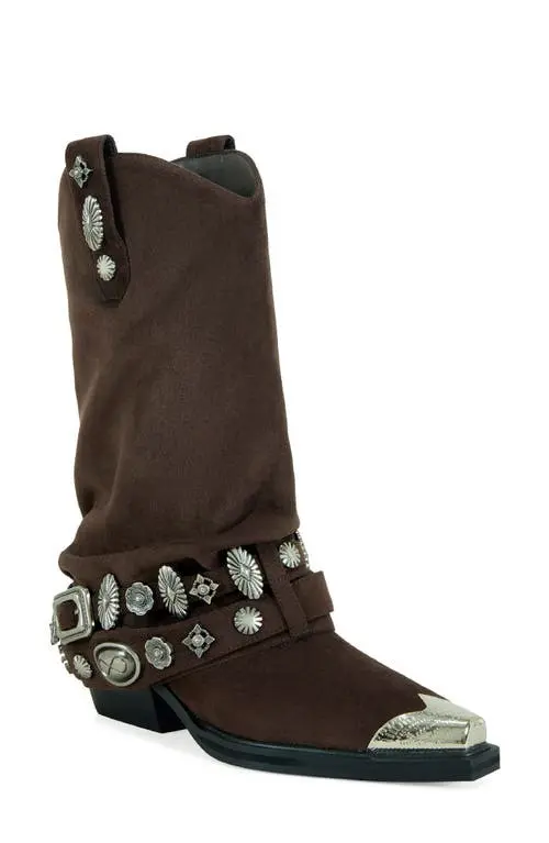 AZALEA WANG Ashraf Studded Western Boots