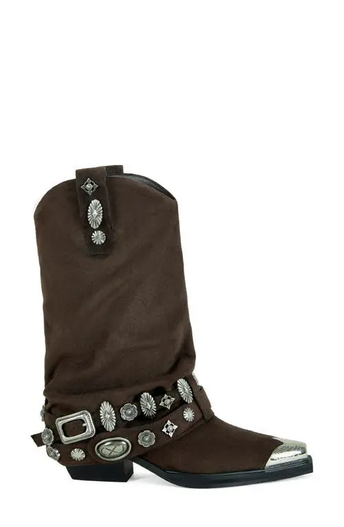 AZALEA WANG Ashraf Studded Western Boots