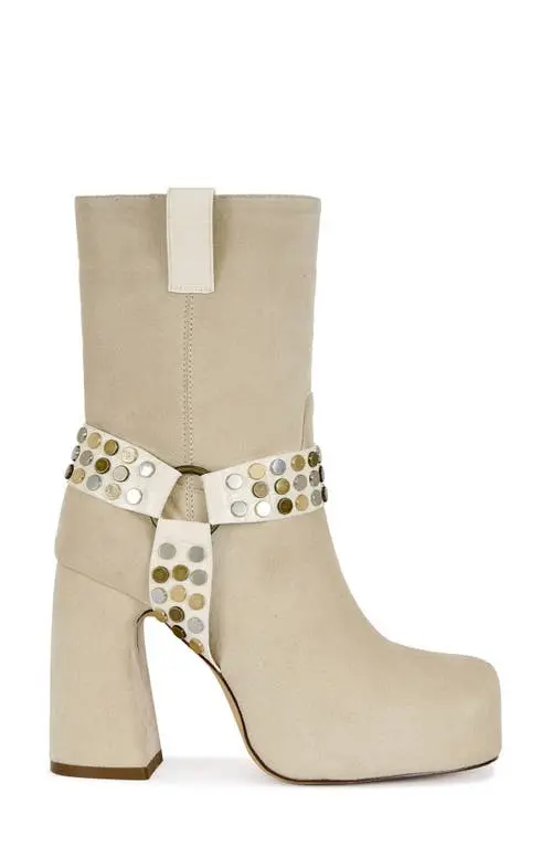 AZALEA WANG Dyzma Moto Platform Bootie - Bone
