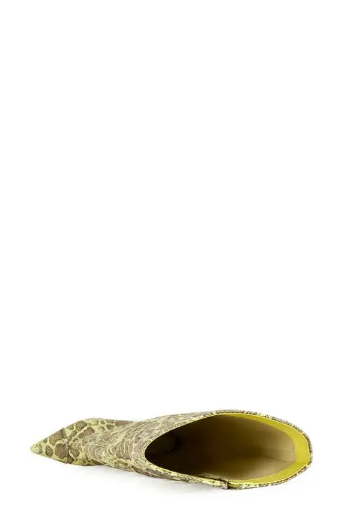 AZALEA WANG Kenya Wide Shaft Wedge Boots - Yellow Multi