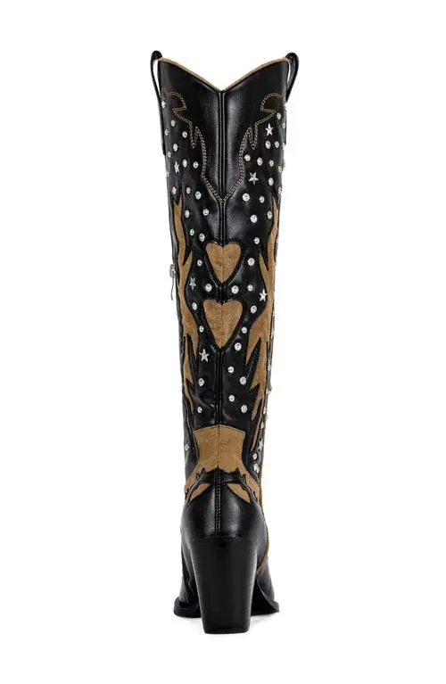 AZALEA WANG Kalpana Knee-high Western Boots