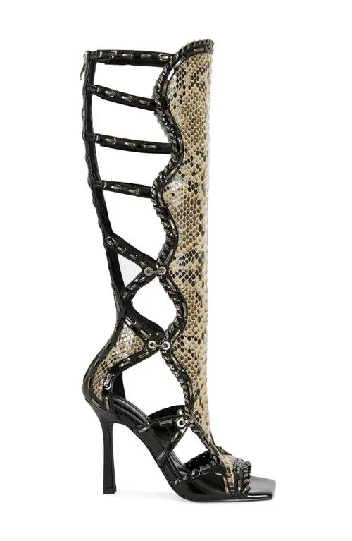 AZALEA WANG Indrani Snake Gladiator Boots