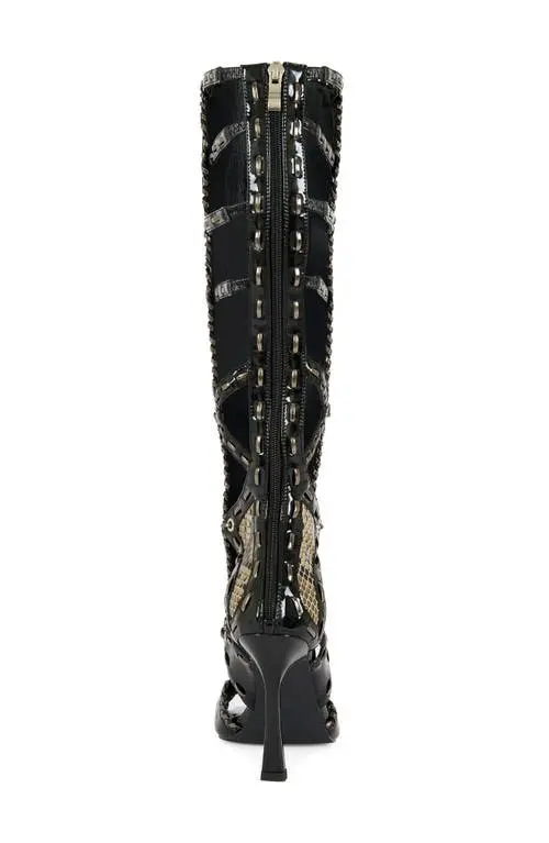 AZALEA WANG Indrani Snake Gladiator Boots