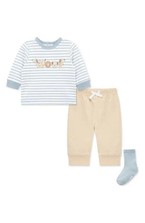 LITTLE ME Woof Stripe Shirt - Tan