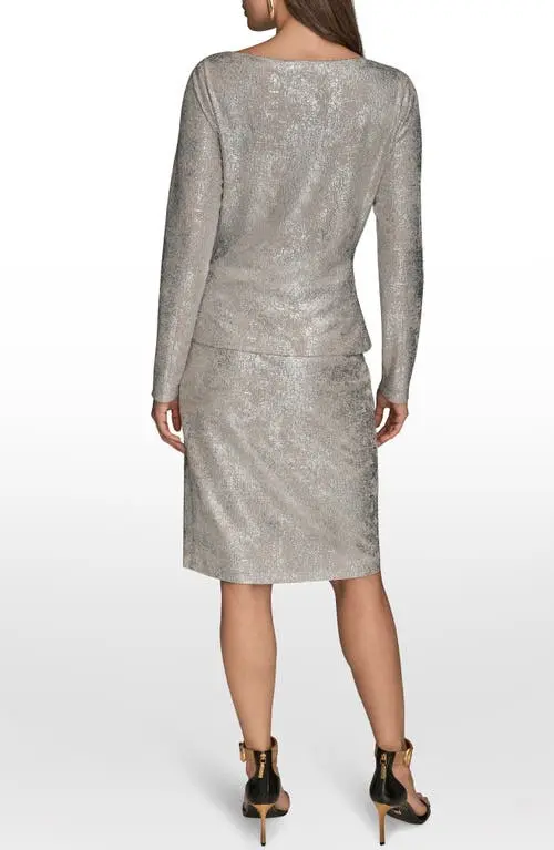 Donna Karan New York Ruched Side Foil Top