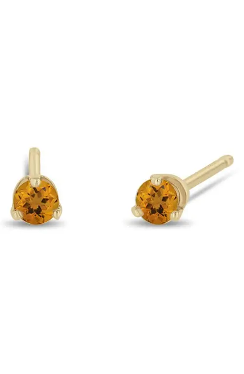Zoe Chicco 14k Gold Stud Earrings - Yellow Gold/citrine