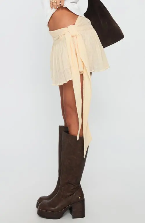 Princess Polly Reviva Side Tie Organic Cotton Blend Miniskirt
