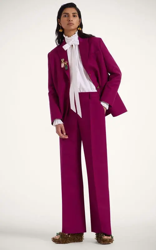 La DoubleJ Jones Wool-blend Cady Blazer - Solid Purple