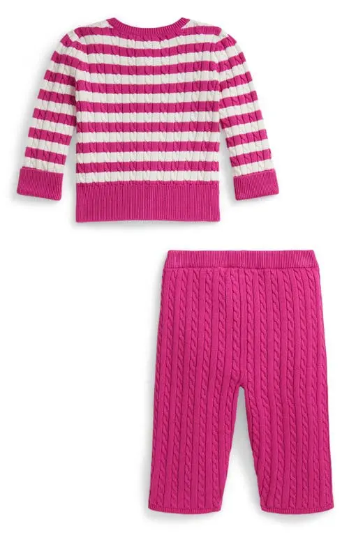 Ralph Lauren Cable Knit Cotton Sweater And Pants Set
