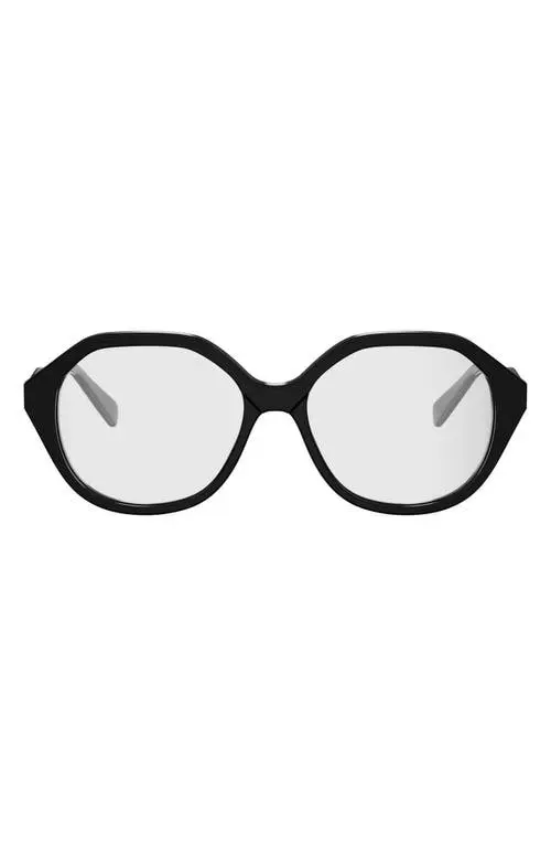 Celine 54mm Geometric Eyeglasses - Shiny Black