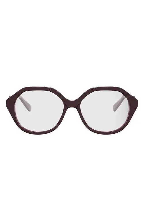Celine 54mm Geometric Eyeglasses - Shiny Dark Brown