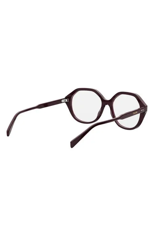 Celine 54mm Geometric Eyeglasses - Shiny Dark Brown