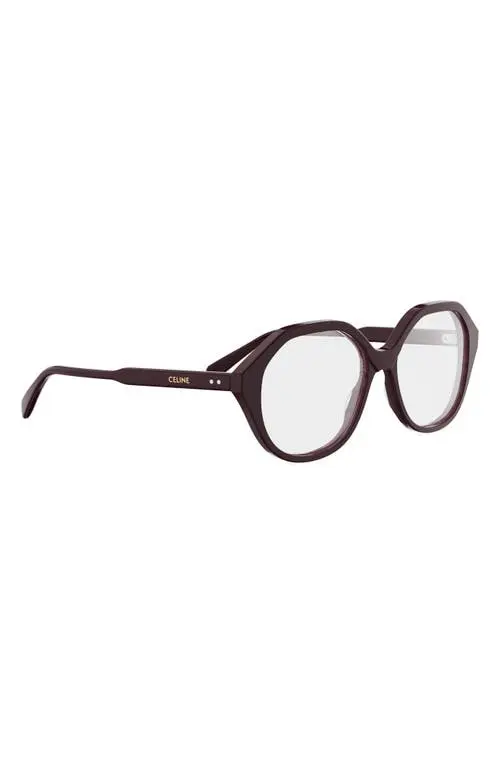 Celine 54mm Geometric Eyeglasses - Shiny Dark Brown