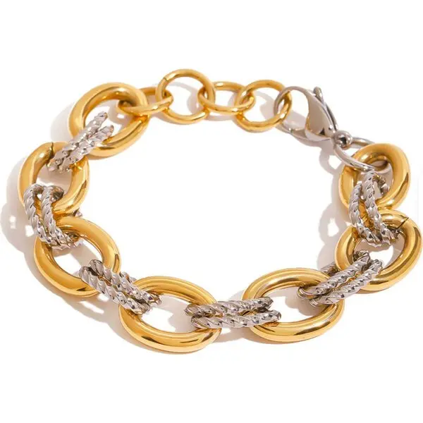 MACRAE & CO. Mixed Metallic Link Bracelet - Gold/silver