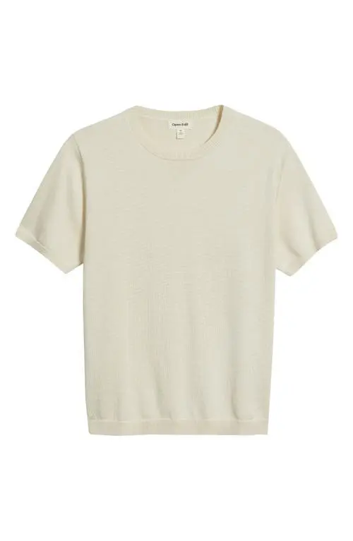 OPEN EDIT Short Sleeve Crewneck Sweater - Ivory Dove