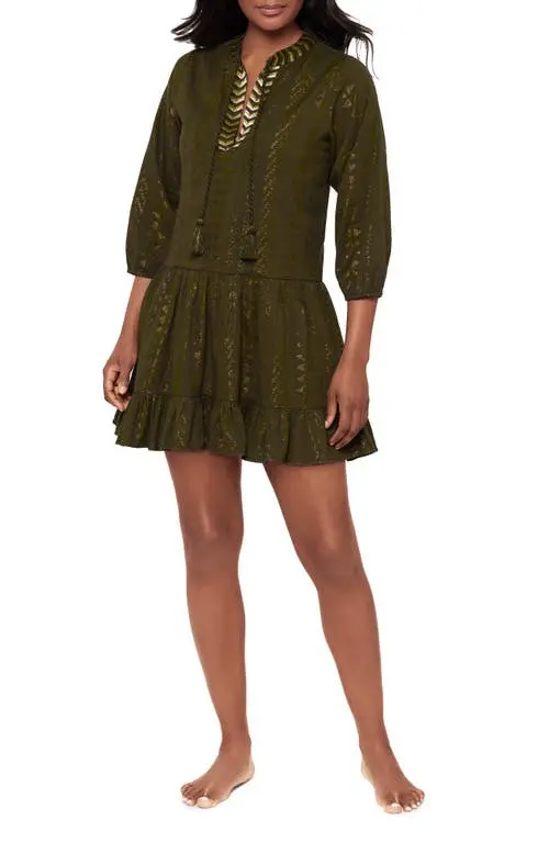 MIRACLESUIT® Metallic Jacquard Cover-up Dress - Nori