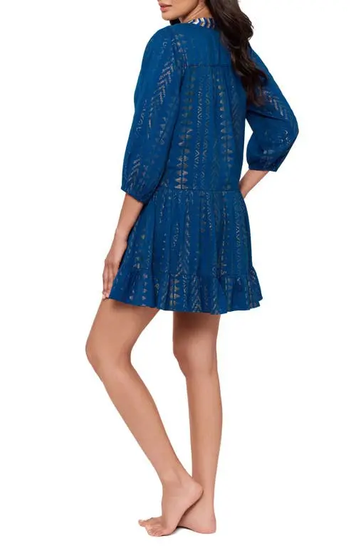 Miraclesuit Metallic Jacquard Cover-up Dress - Twilight