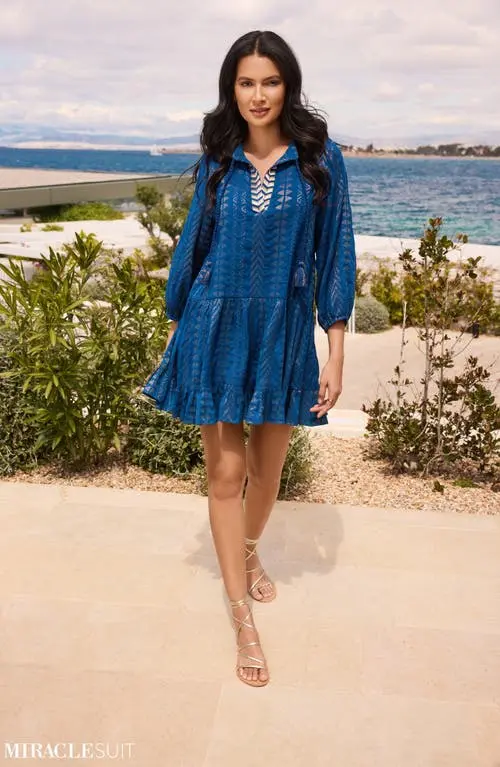 Miraclesuit Metallic Jacquard Cover-up Dress - Twilight