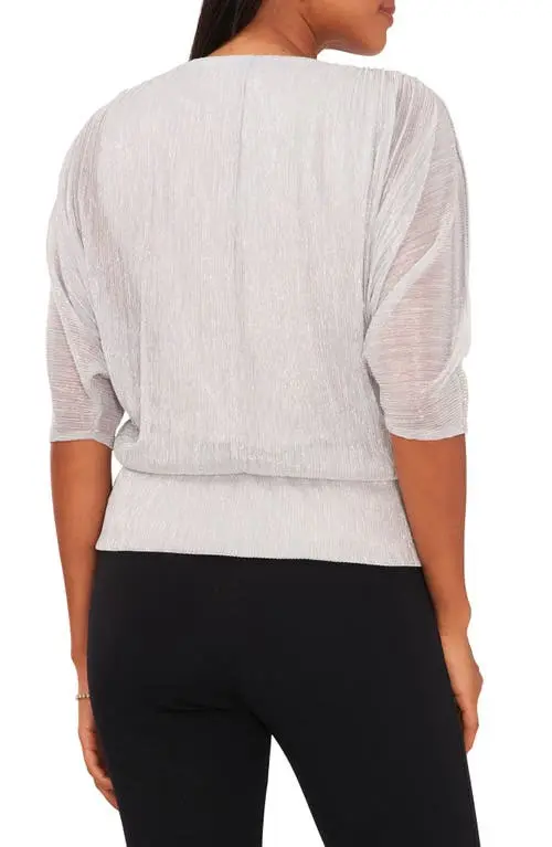 Chaus Metallic Split-sleeve Top - Silver 040
