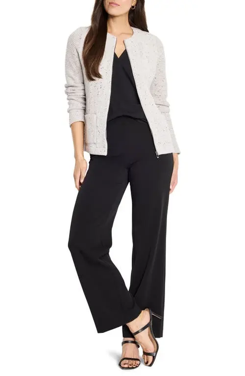 NIC+ZOE Knit & Woven Zip Front Jacket