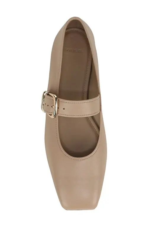 Vince Daniela Leather Mary Jane Flat - Warm Almond