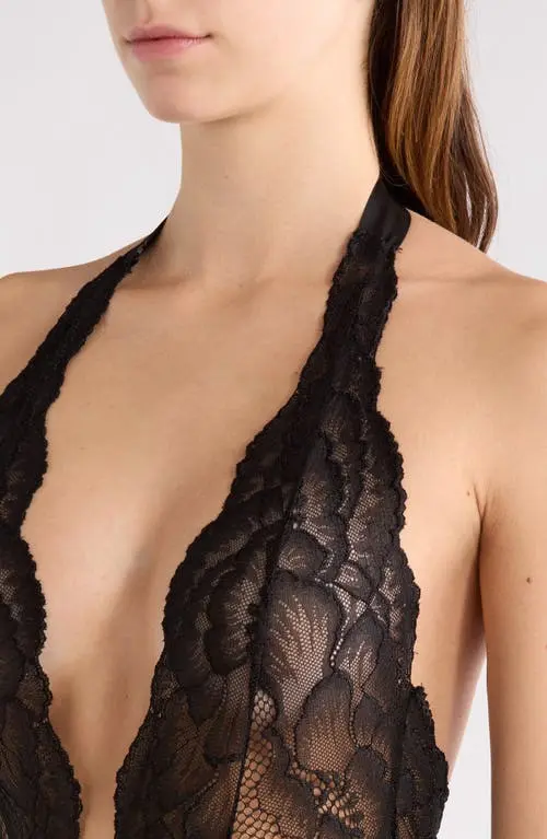 KILO BRAVA Floral Lace Halter Teddy