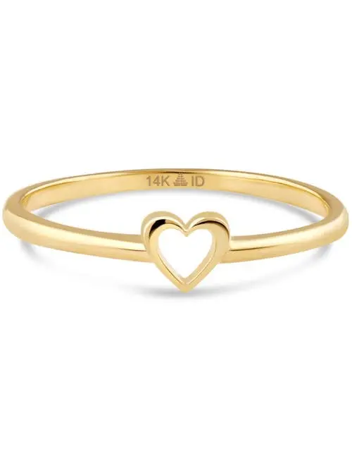 DEVATA 14k Gold Open Heart Ring - Yellow Gold