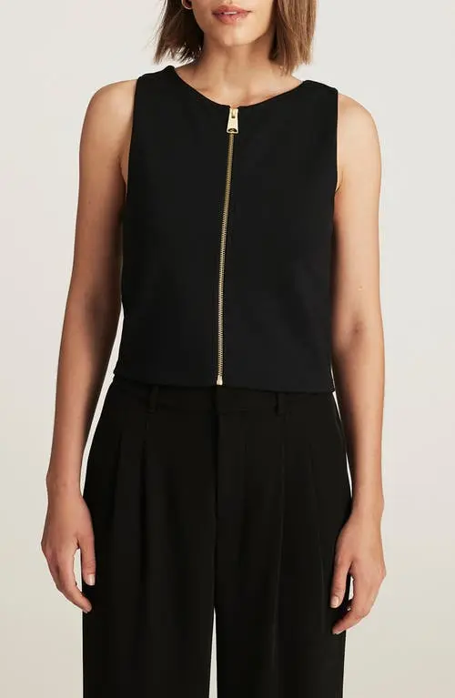 MAVI Front Zip Sleeveless Crop Top