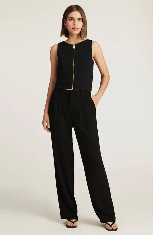 MAVI Front Zip Sleeveless Crop Top