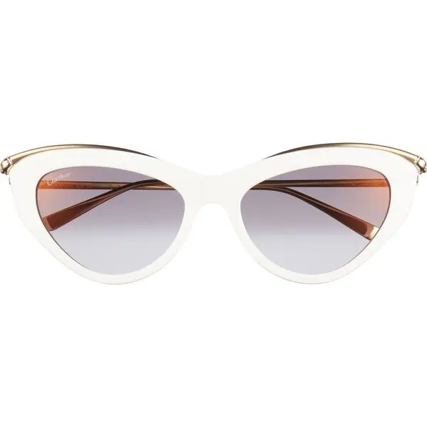 CARTIER 55mm Gradient Cat-eye Sunglasses - White