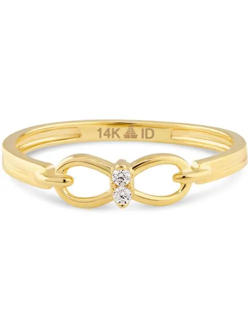 DEVATA 14k Gold Infinity Ring With Cubic Zirconia - Yellow Gold