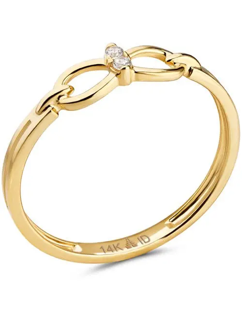 DEVATA 14k Gold Infinity Ring With Cubic Zirconia