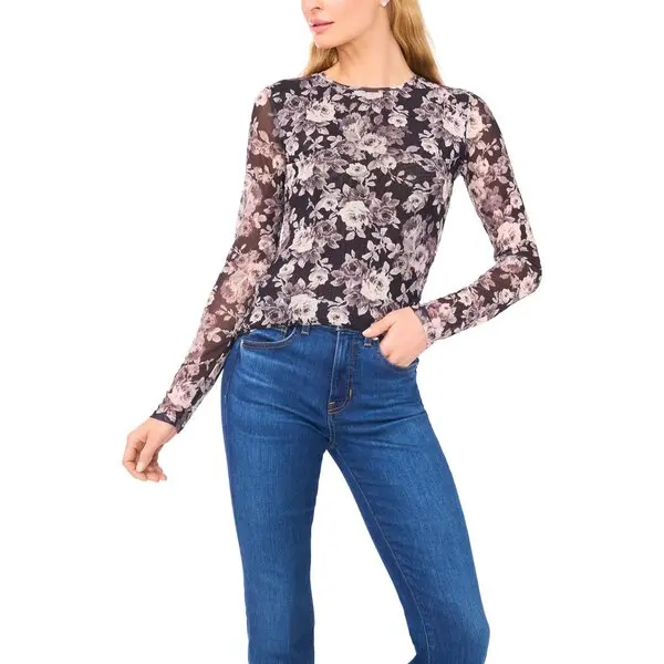 Ted Baker London Addie Floral Mesh Top