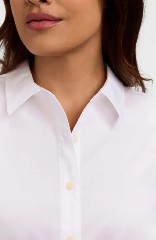 Foxcroft Esther Belted Stripe & Paisley Print Shirtdress - White Multi