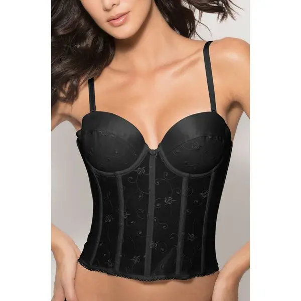 DOMINIQUE INTIMATES Alana Low Back Convertible Strapless Longline Bra - Black