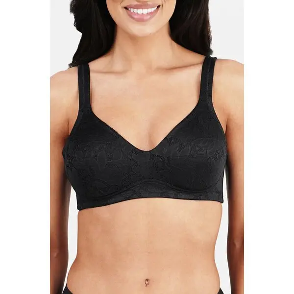 DOMINIQUE INTIMATES Jolie Jacquard Wire Free Minimizer Bra - Black