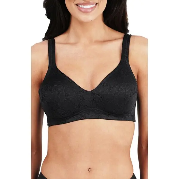 DOMINIQUE INTIMATES Jolie Jacquard Wire Free Minimizer Bra - Black